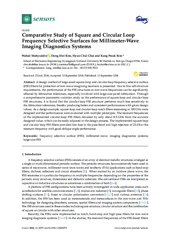 (PDF) Comparative Study of Square and Circular Loop Frequency Selective Surfaces for Millimeter ...