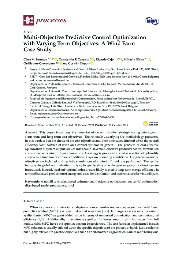 (PDF) Multi-Objective Predictive Control Optimization with Varying Term Objectives: A Wind Farm ...
