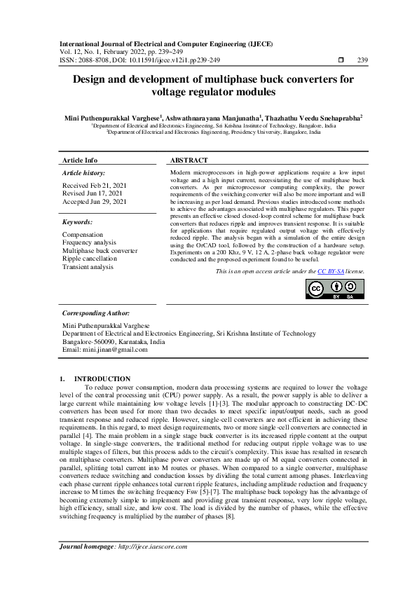 (PDF) Design and development of multiphase buck converters for voltage ...