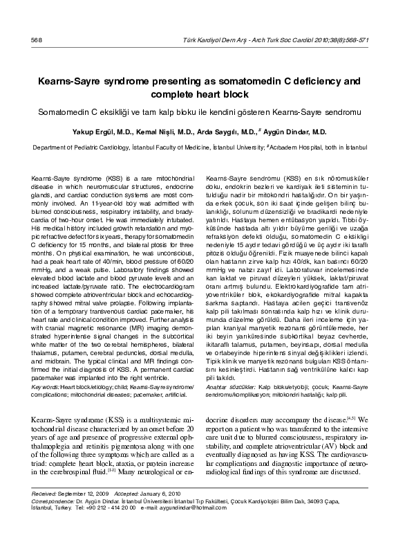 (PDF) Kearns-Sayre syndrome presenting as somatomedin C deficiency and ...