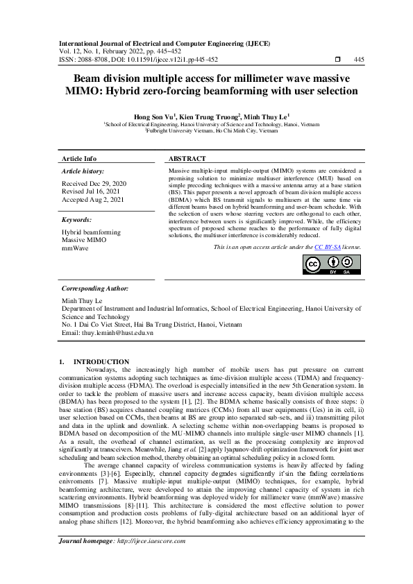 (PDF) Beam division multiple access for millimeter wave massive MIMO ...