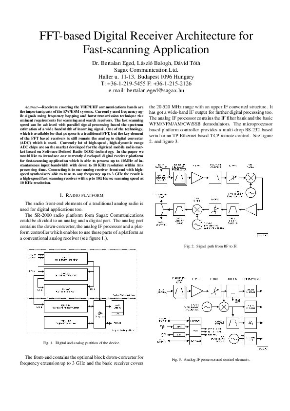 (PDF) FFT-based Digital Receiver Architecture for Fast-scanning Application