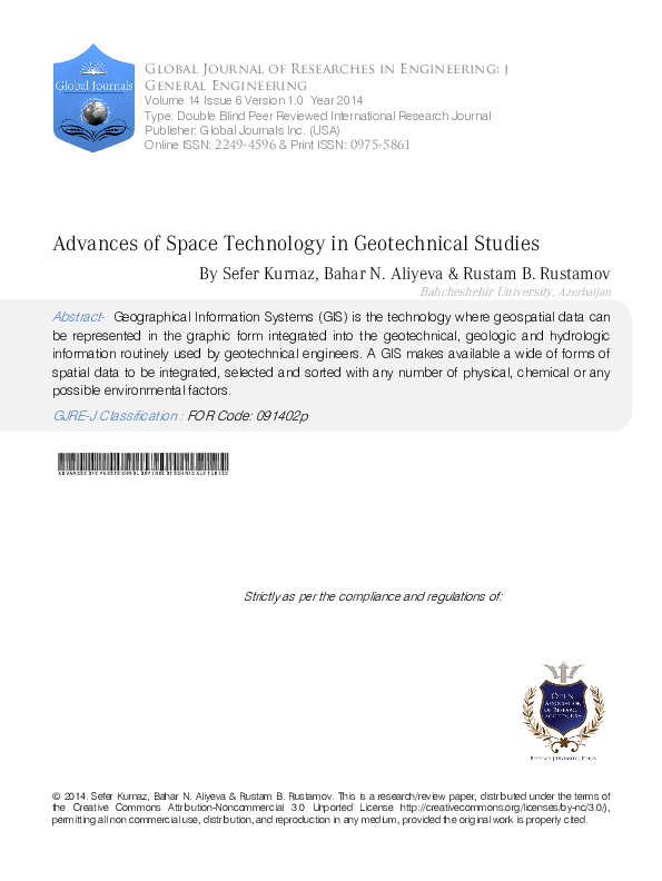 (PDF) Advances of Space Technology in Geotechnical Studies