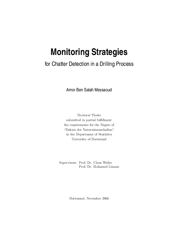 Pdf Monitoring Strategies For Chatter Detection In A Drilling Process