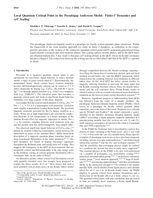 (PDF) Local Quantum Critical Point in the Pseudogap Anderson Model ...