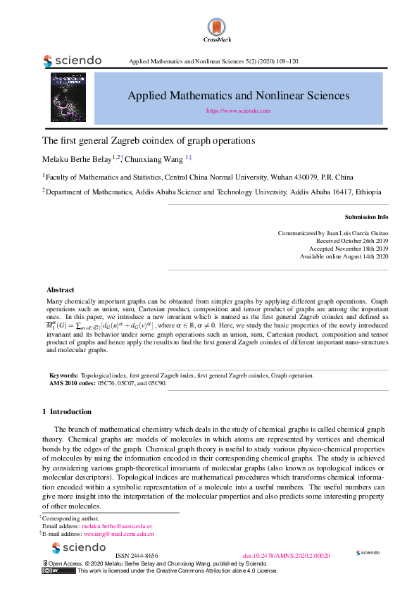 (PDF) The first general Zagreb coindex of graph operations