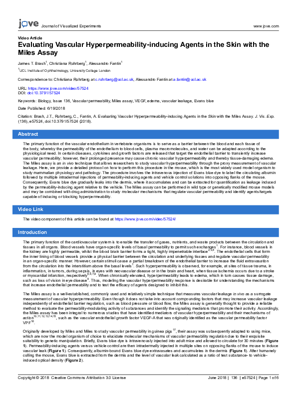 (PDF) Evaluating Vascular Hyperpermeability-inducing Agents in the Skin ...