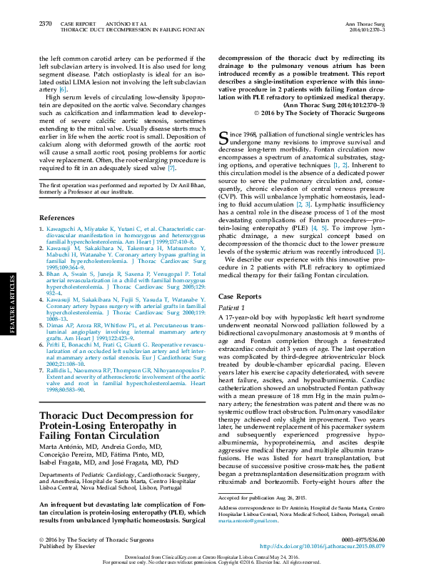 (PDF) Thoracic Duct Decompression for Protein-Losing Enteropathy in ...