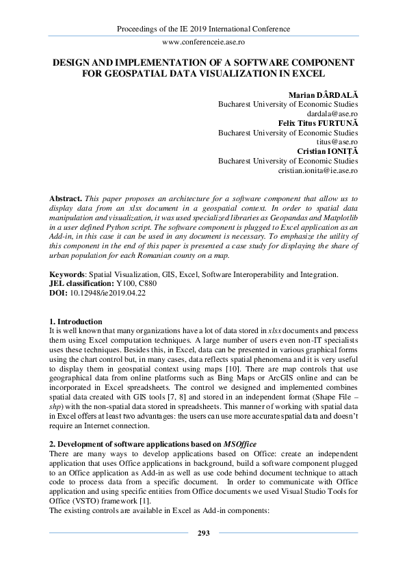 (PDF) Design and Implementation of a Software Component for Geospatial ...