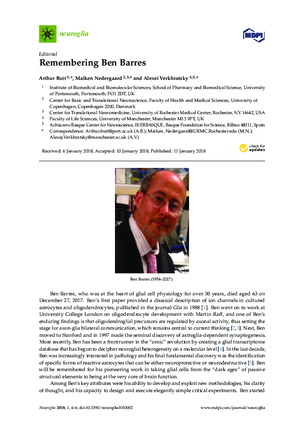 (PDF) Remembering Ben Barres