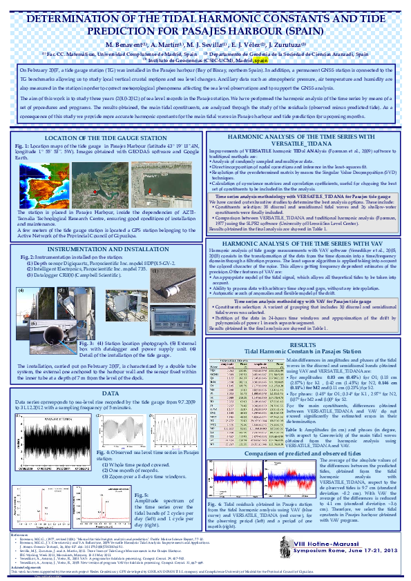(PDF) Determination of the tidal harmonic constants and tide prediction ...