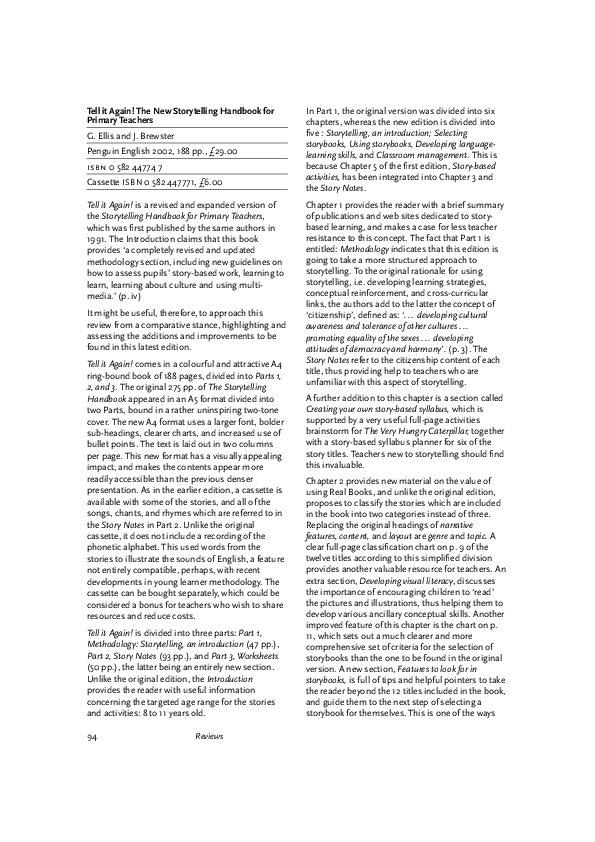 (PDF) Tell it again! : the new storytelling handbook for primaryteachers