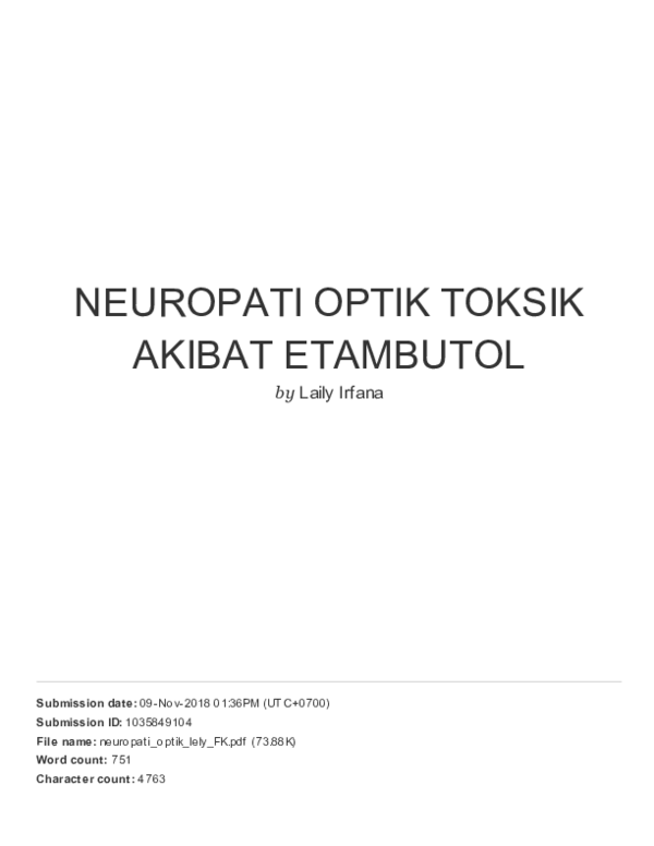 (PDF) Neuropati Optik Toksik Akibat Etambutol