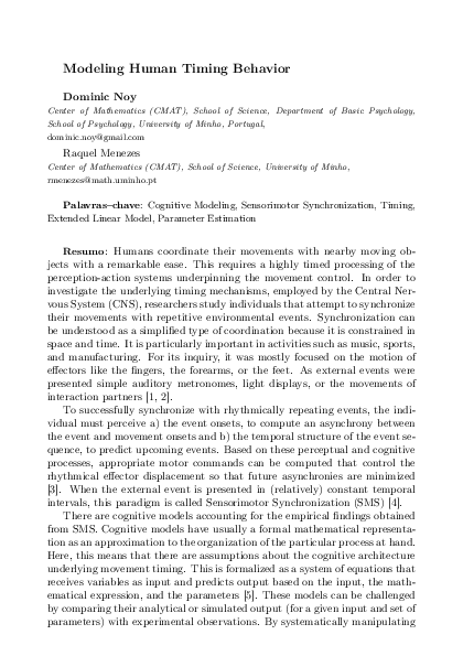 (PDF) Modeling human timing behavior