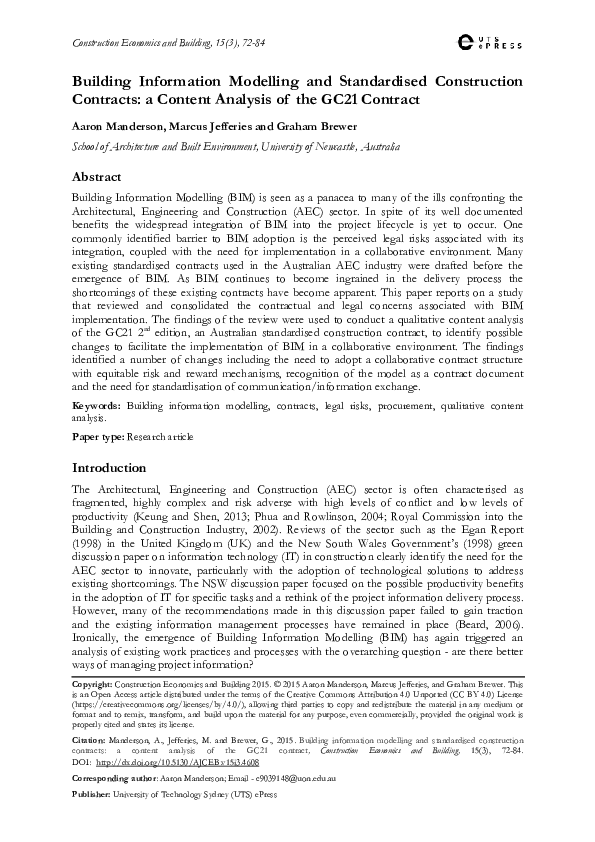 (PDF) Building Information Modelling and Standardised Construction ...