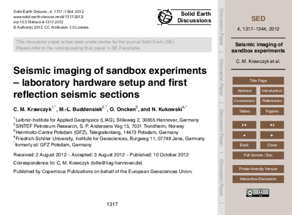 (PDF) Seismic imaging of sandbox experiments-laboratory hardware setup ...