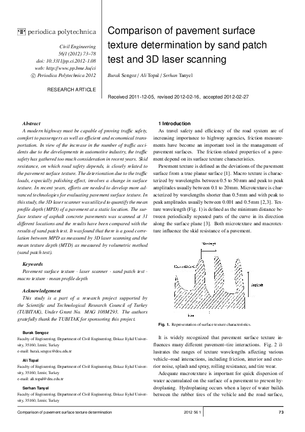 (PDF) Comparison of pavement surface texture determination by sand ...