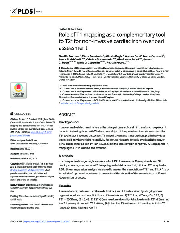 (PDF) Role of T1 mapping as a complementary tool to T2* for non ...