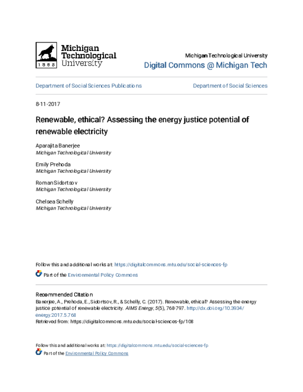 (PDF) Renewable, ethical? Assessing the energy justice potential of ...