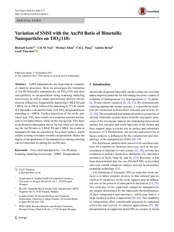 (PDF) Variation of SMSI with the Au:Pd Ratio of Bimetallic ...