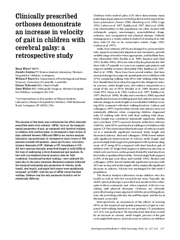 (PDF) Clinically prescribed orthoses demonstrate an increase in ...