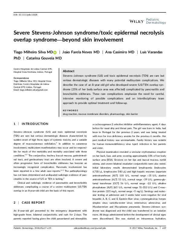 (PDF) Severe Stevens-Johnson syndrome/toxic epidermal necrolysis ...