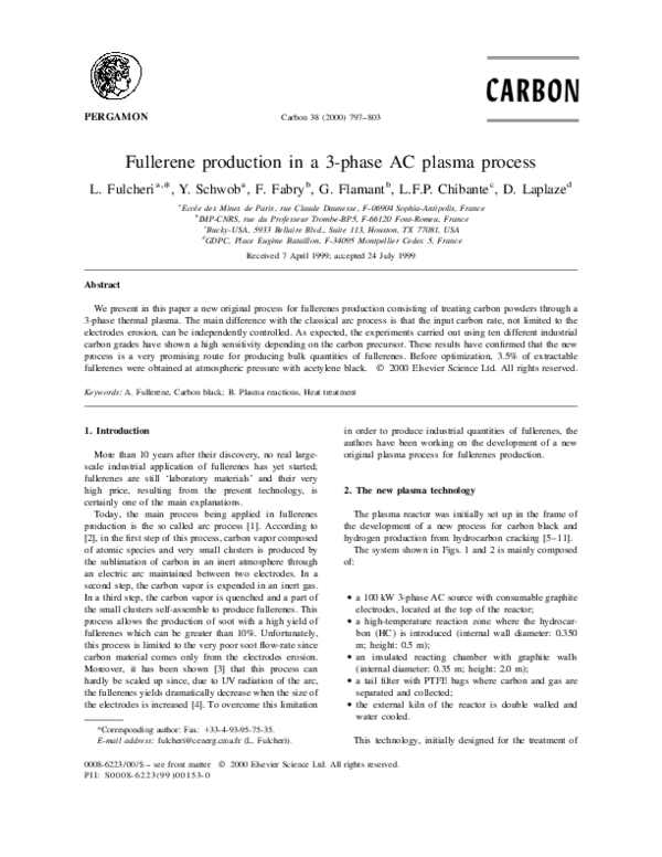 (PDF) Fullerene production in a 3-phase AC plasma process