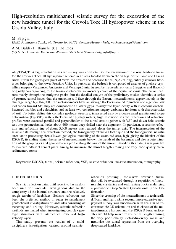 (PDF) High-resolution multichannel seismic survey for the excavation of ...
