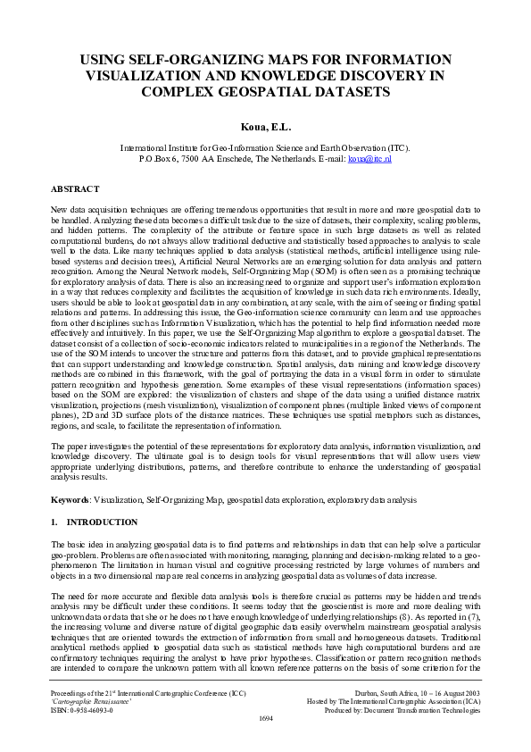 (PDF) Using self - organizing maps for information visualization and knowledge discovery in ...