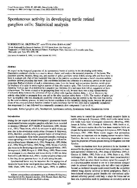 (PDF) Spontaneous activity in developing turtle retinal ganglion cells ...