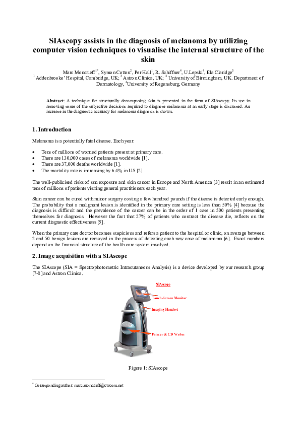 (PDF) SIAscopy assists in the diagnosis of melanoma by utilizing ...