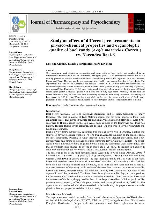 (PDF) Study on effect of different pre-treatments on physico-chemical ...