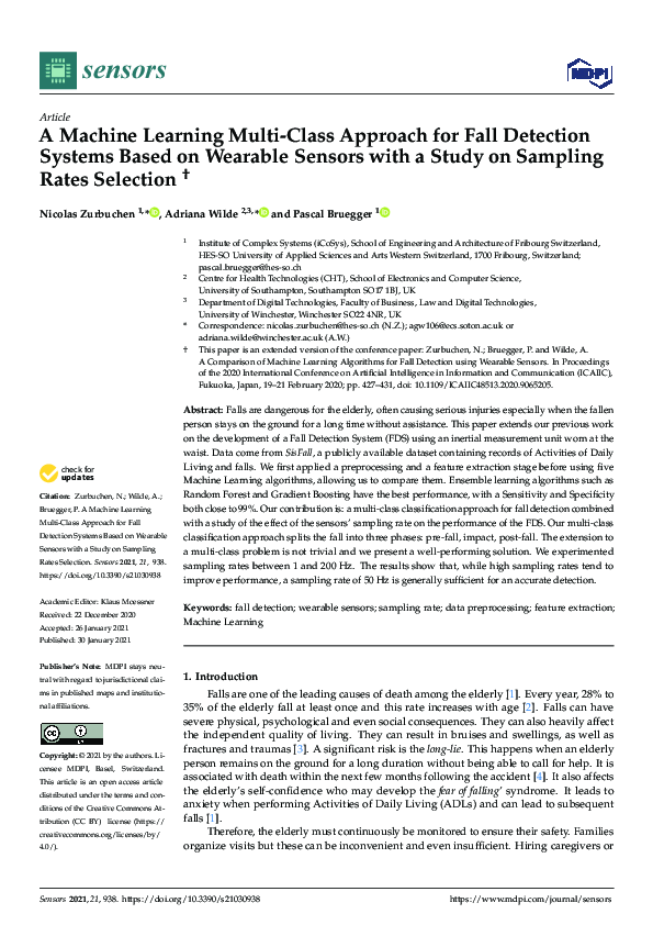 Pdf A Machine Learning Multi Class Approach For Fall Detection