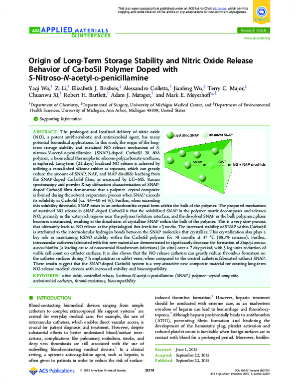 (PDF) Origin of Long-Term Storage Stability and Nitric Oxide Release ...