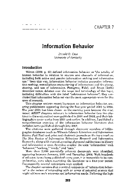 (PDF) Information behavior