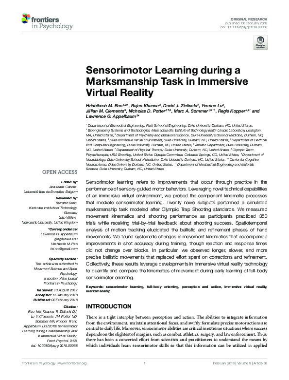 (PDF) Sensorimotor Learning during a Marksmanship Task in Immersive Virtual Reality