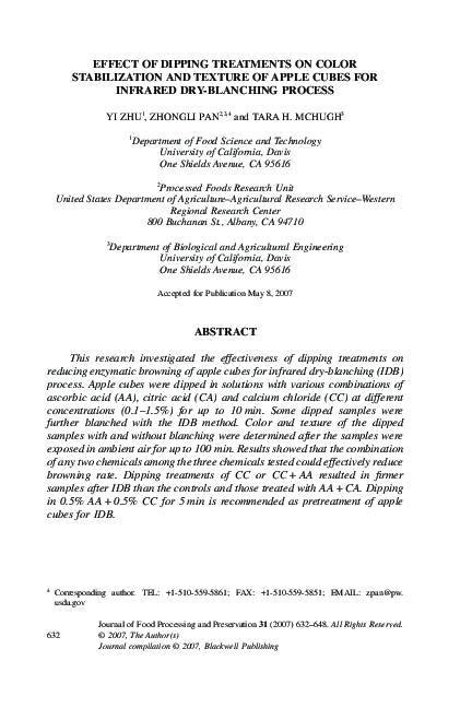 (PDF) Effect of Dipping Treatments on Color Stabilization and Texture ...