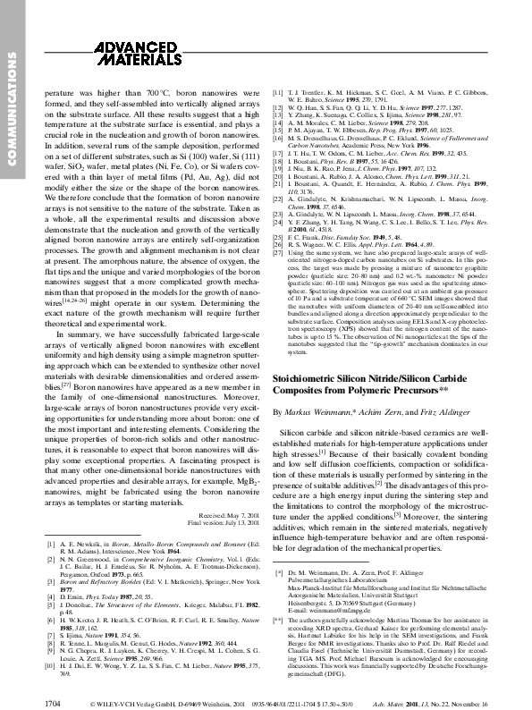 (PDF) Stoichiometric Silicon Nitride/Silicon Carbide Composites from ...