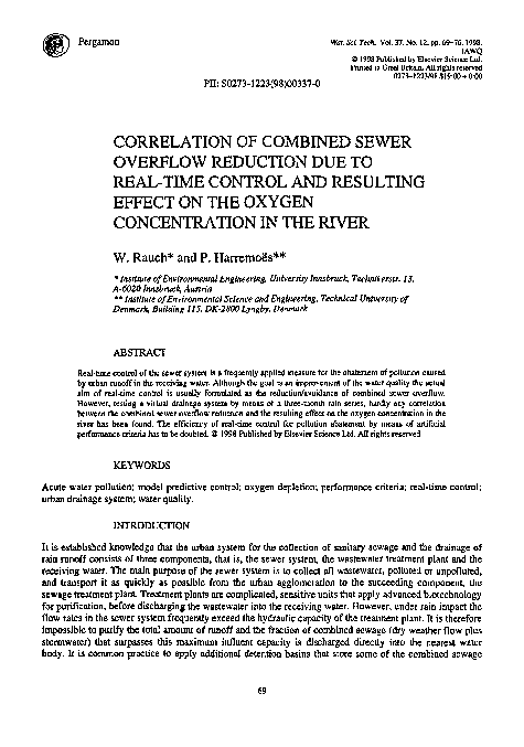 (PDF) Correlation of combined sewer overflow reduction due to real-time ...