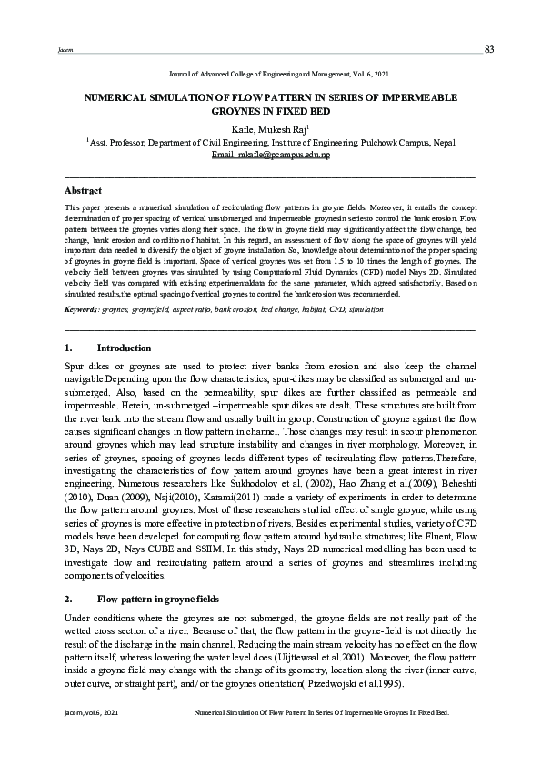 (PDF) Numerical Simulation of Flow Pattern in Series of Impermeable ...
