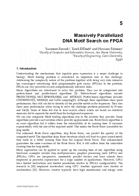 (PDF) Massively Parallelized DNA Motif Search on FPGA | Hossam Faheem - Academia.edu