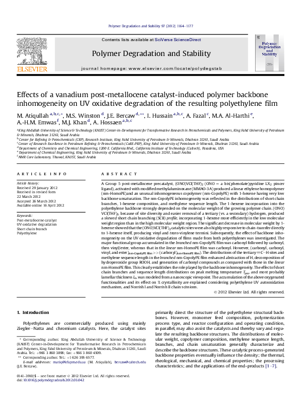 (PDF) Effects of a vanadium post-metallocene catalyst-induced polymer ...