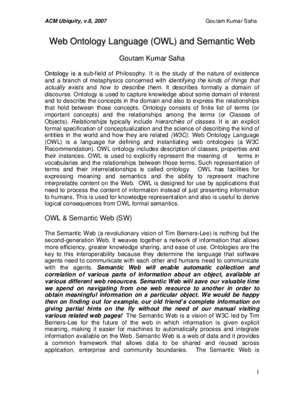 (PDF) Web ontology language (OWL) and semantic web