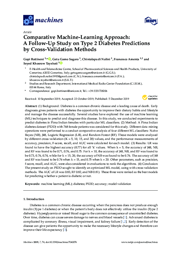 (PDF) Comparative Machine-Learning Approach: A Follow-Up Study on Type ...