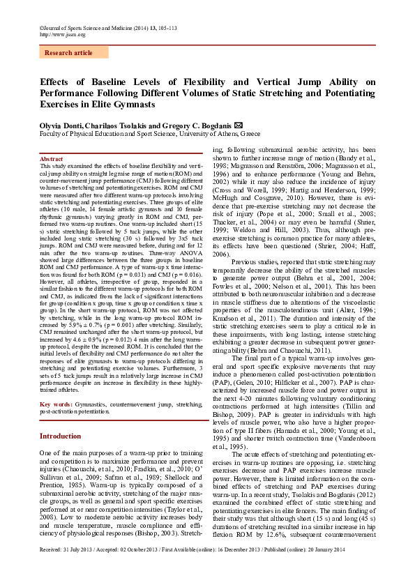 (PDF) Effects of Baseline Levels of Flexibility and Vertical Jump ...