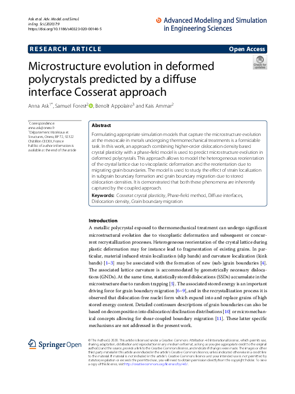 (PDF) Microstructure evolution in deformed polycrystals predicted by a ...