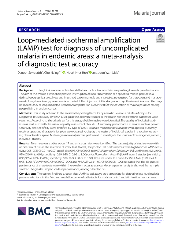 (PDF) Loop Mediated Isothermal Amplification (LAMP) Test for Rapid ...
