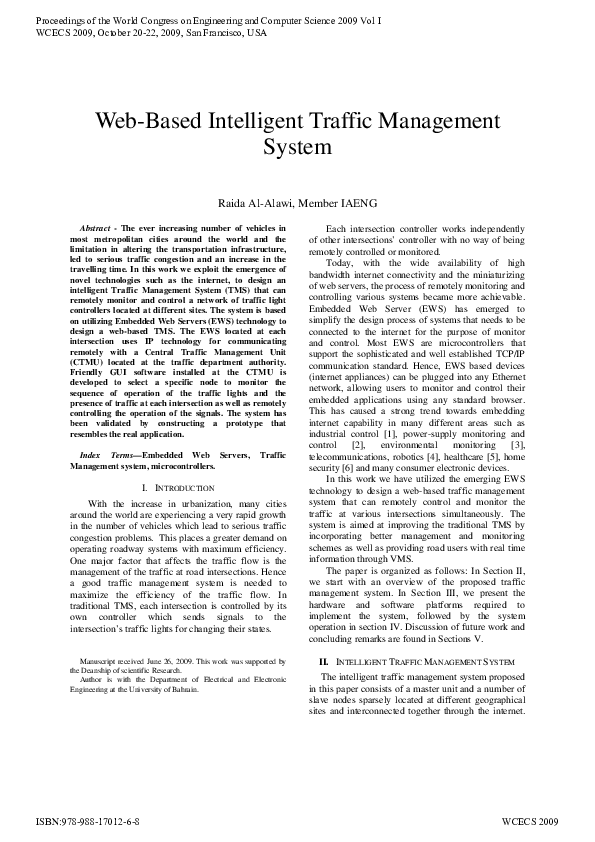 (PDF) Web-Based Intelligent Traffic Management System
