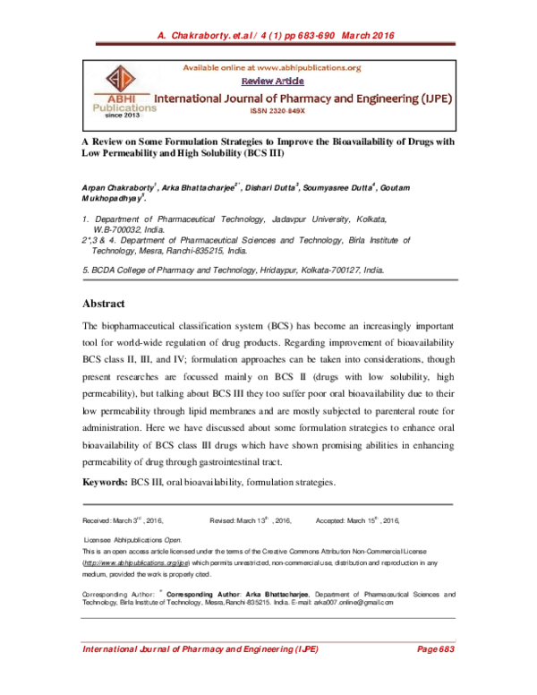 (PDF) A Review on Some Formulation Strategies to Improve the ...