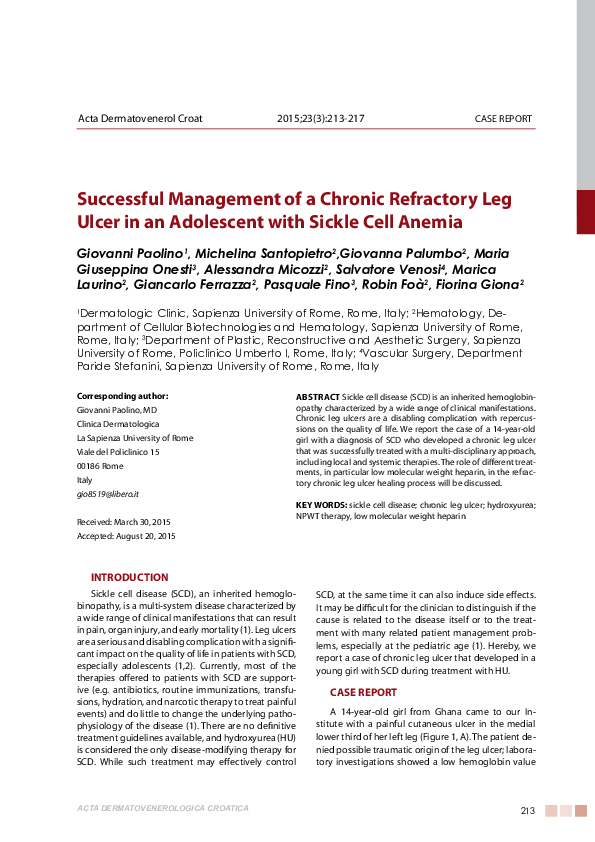 (PDF) Successful Management of a Chronic Refractory Leg Ulcer in an ...